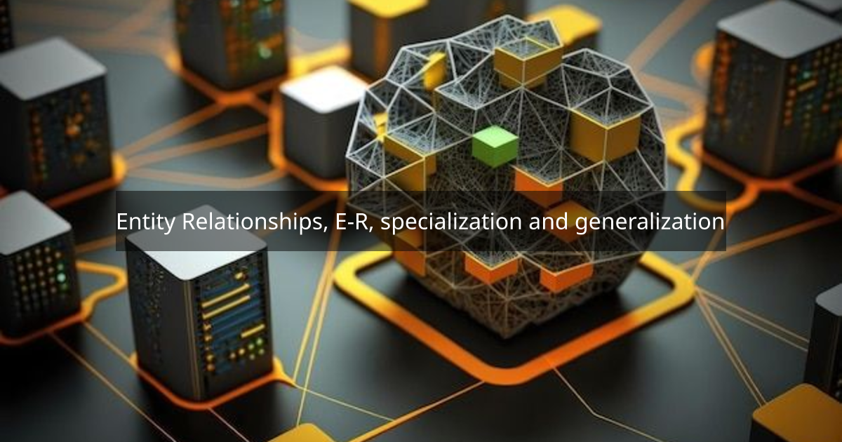 Entity Relationships, E-R, specialization and generalization