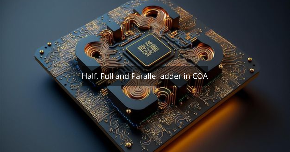 Half, Full and Parallel adder in COA