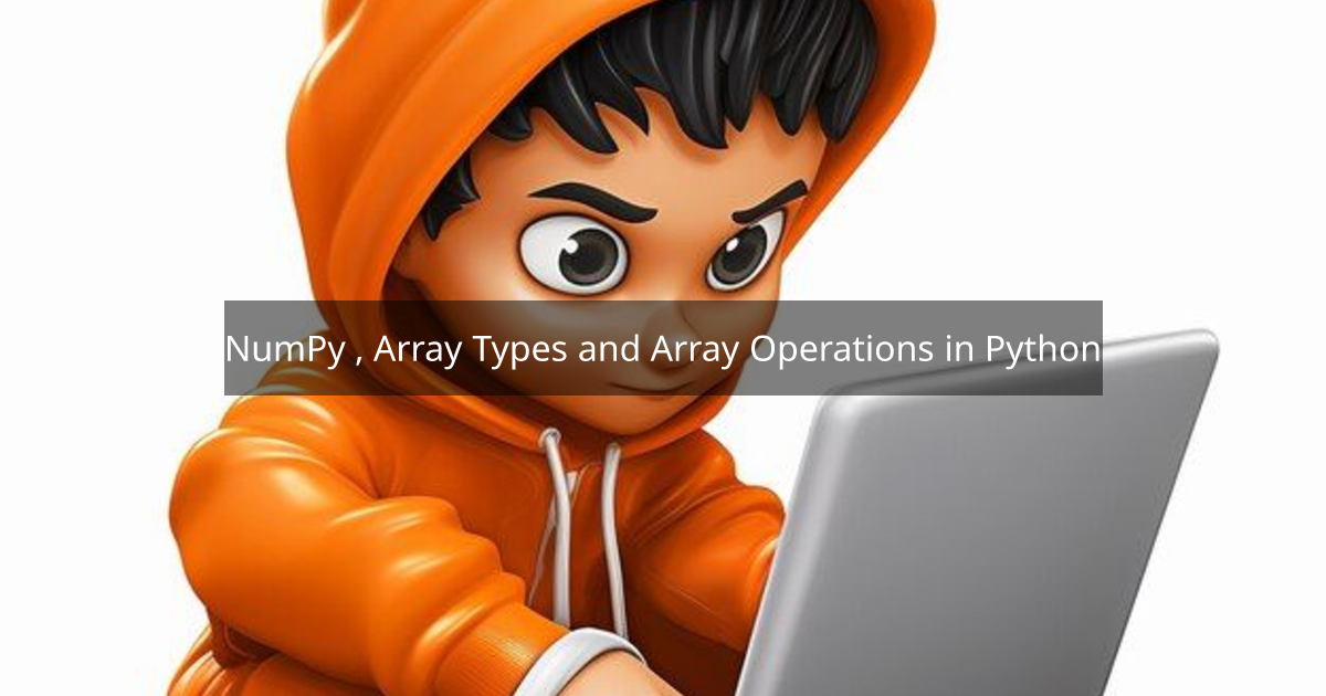 NumPy , Array Types and Array Operations in Python NumPy , Array Types and Array Operations in Python