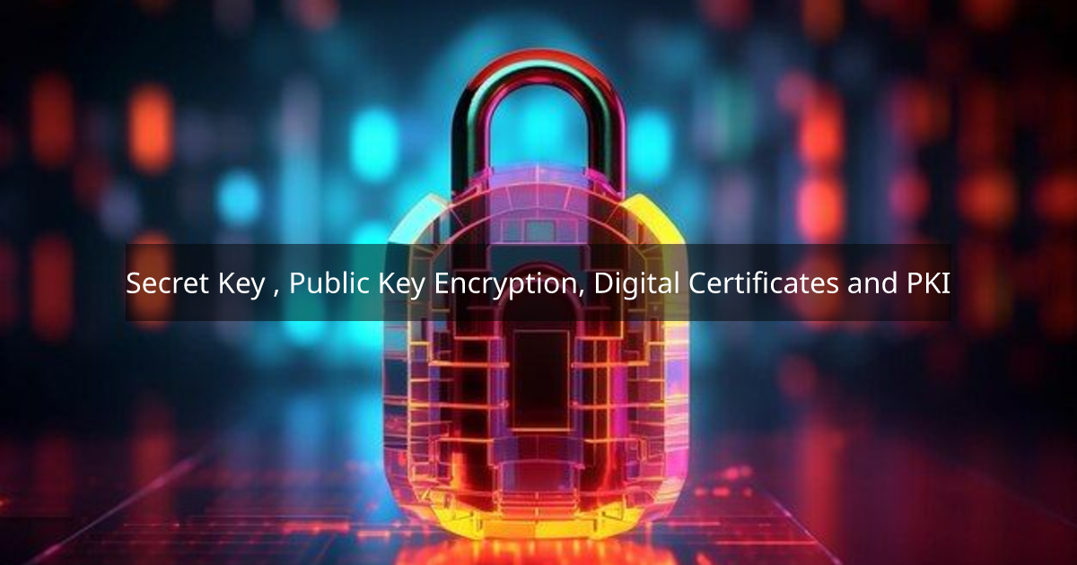 Secret Key , Public Key Encryption, Digital Certificates and PKI